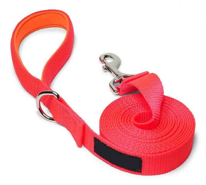 1 Inch Nylon 10 / 15 Foot Dog Leash Comfortable Neoprene Padded Handle